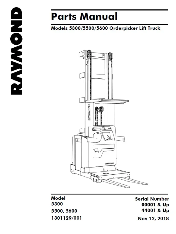 Raymond 5300 Parts Manual - PDF Download