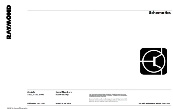 Raymond 5400/5500/5600 Manual | Forklift Service Manual | Parts Catalog