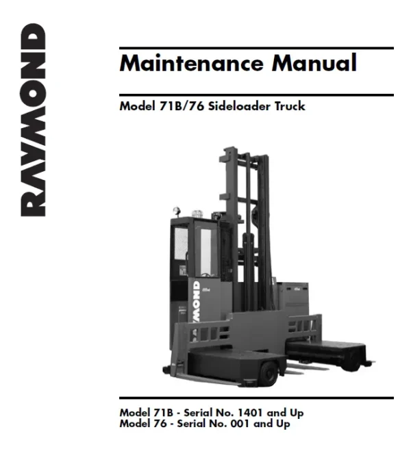 Raymond 71B/76 Manual | Forklift Service Manual | Parts Catalog
