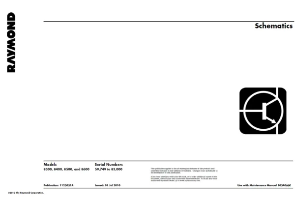 Raymond 8300 Pallet Truck Manual | Forklift Parts Catalog