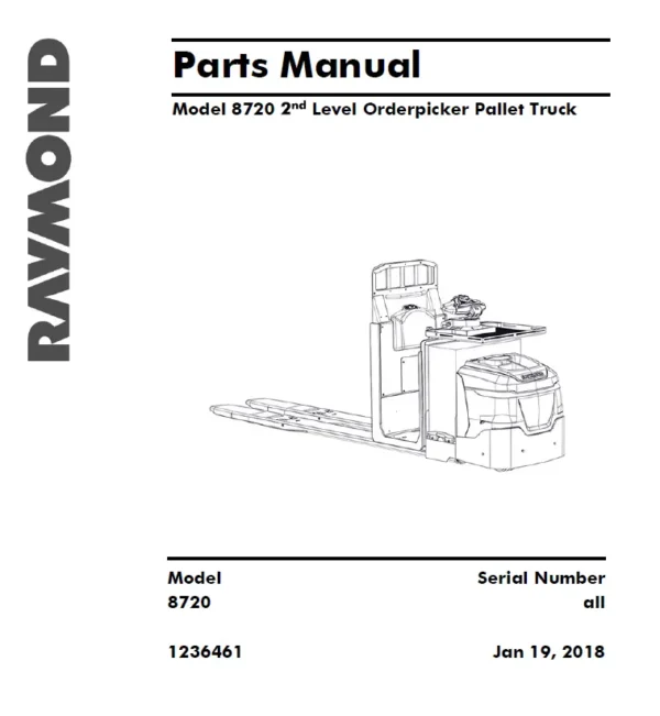 Raymond 8720 Pallet Truck Manual | Forklift Service Manual | Parts Catalog