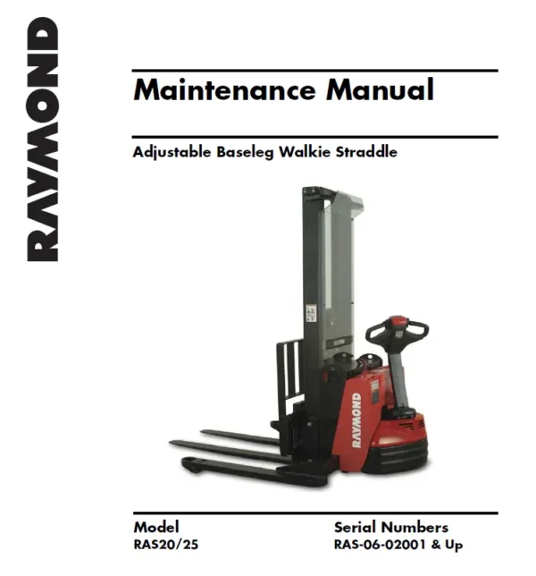 Raymond RAS20/RAS25 Manual | Forklift Service Manual | Parts Catalog