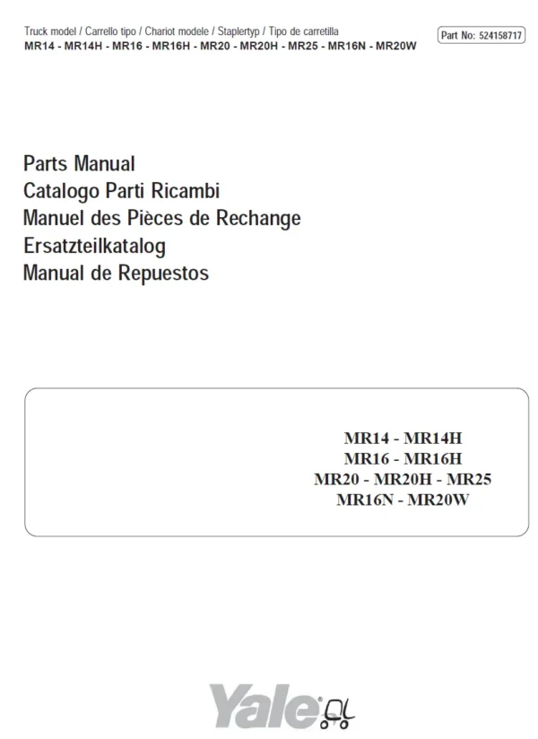 Yale MR14 Reach Truck Manual – PDF Format