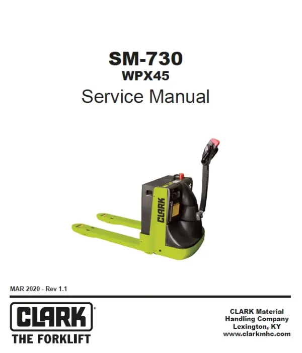 Clark WPX45 Pallet Truck Manual | Forklift Service and Operator Manual